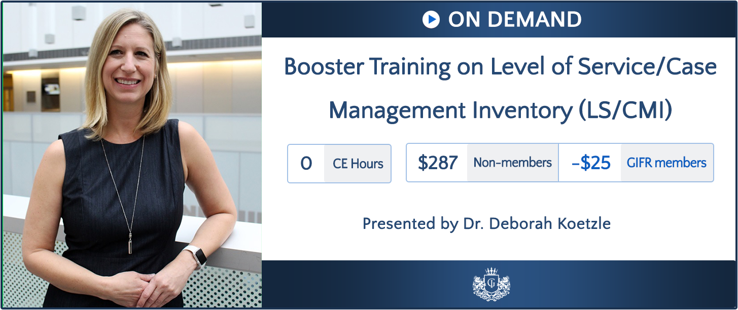 Booster Training on Level of Service/Case Management Inventory (LS/CMI ...