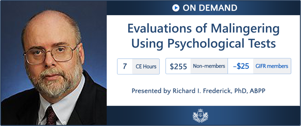 Evaluations of Malingering Using Psychological Tests: Constructs ...